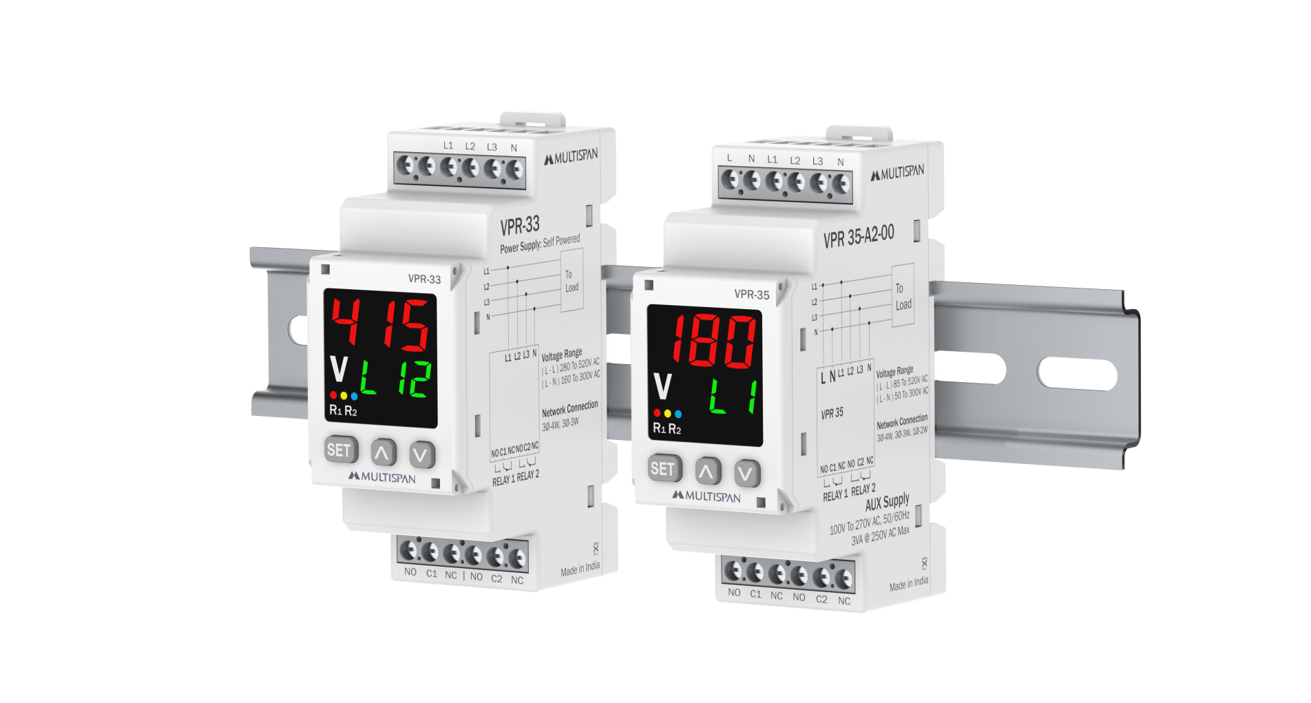 VPR-33 DIN Rail with Display | Multispan