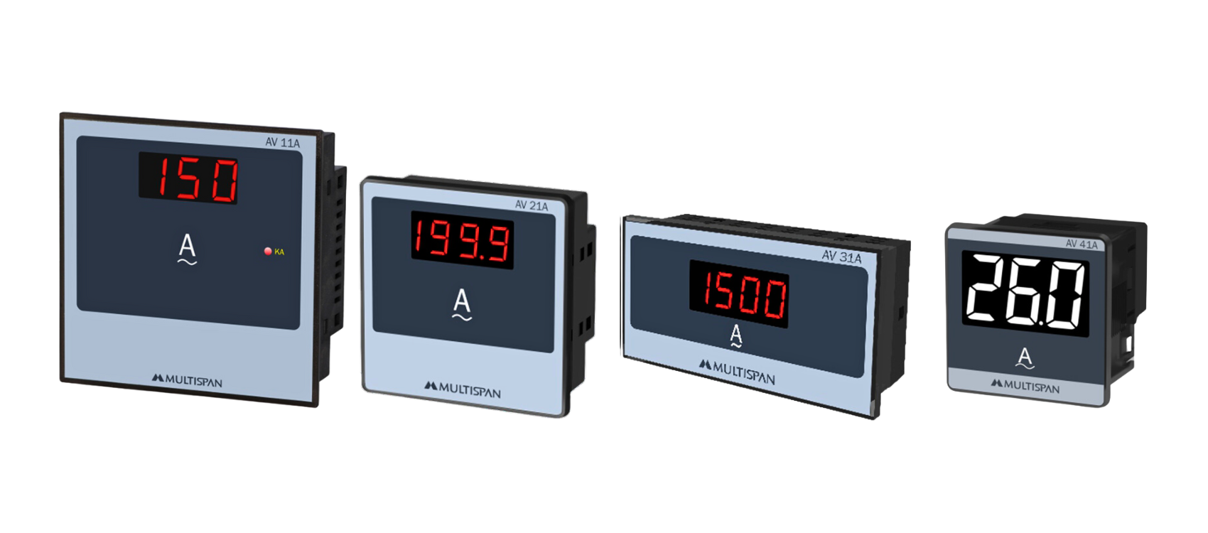 Digital 1 phase AC Panel Meter | Power and Energy Meter | Multispan
