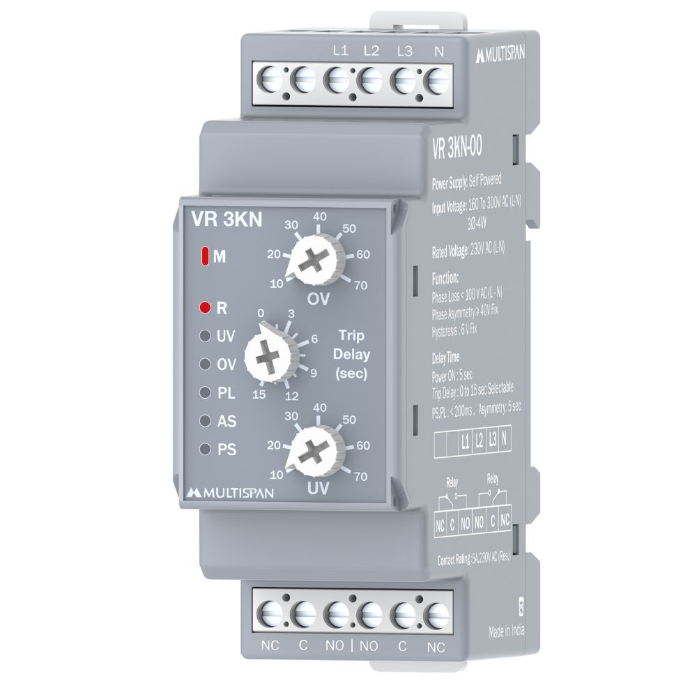 VR-3KN | Analog Voltage Protection Relay - Din Rail Mount