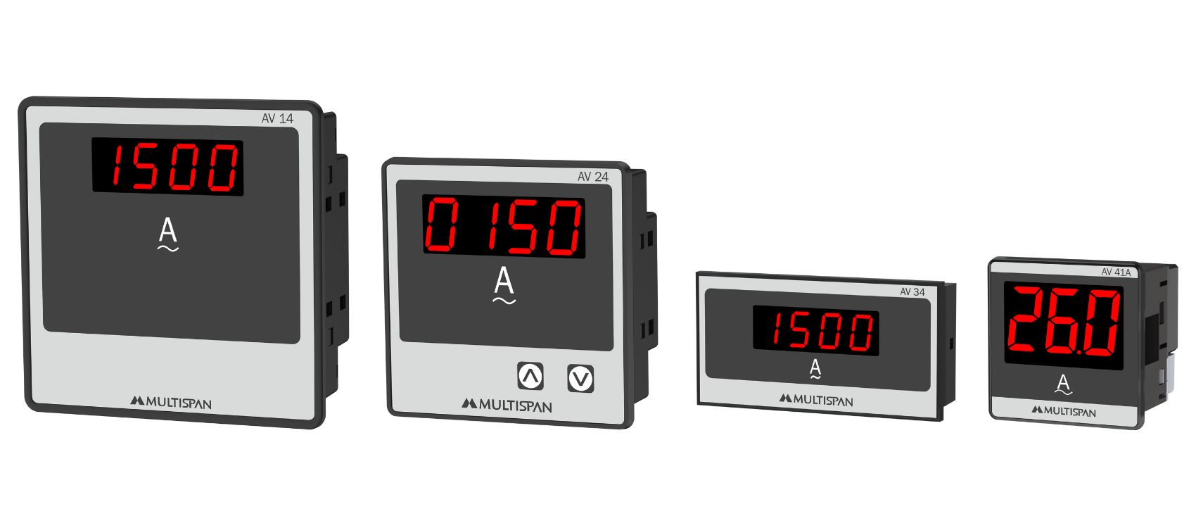 Digital 1 phase AC Panel Meter | Power and Energy Meter | Multispan