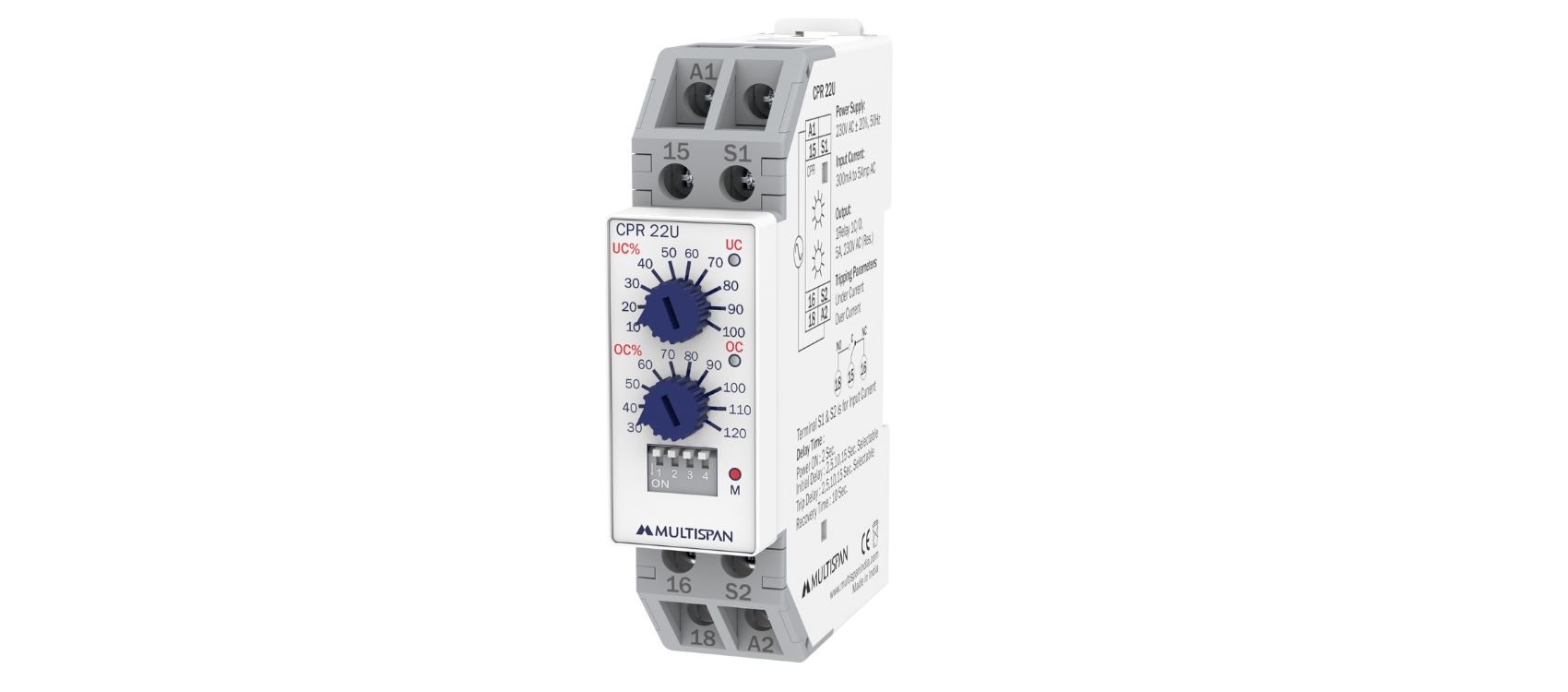 CPR-22U | Din Rail Mount– Current Protection Relay