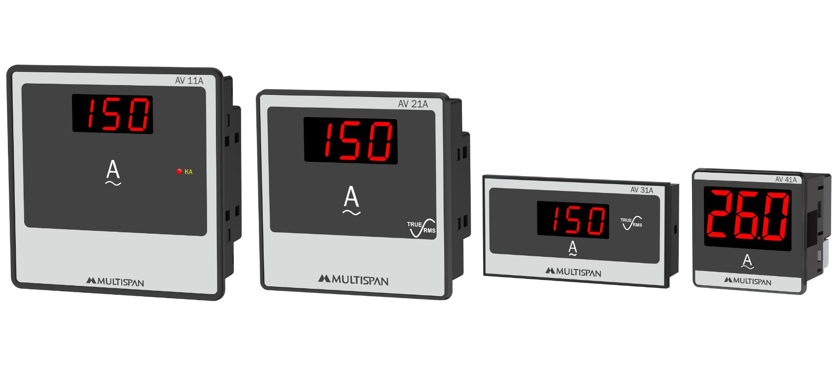 AV-11A 1-Phase AC Ampere Meter with Built-in 30A CT | Multispan