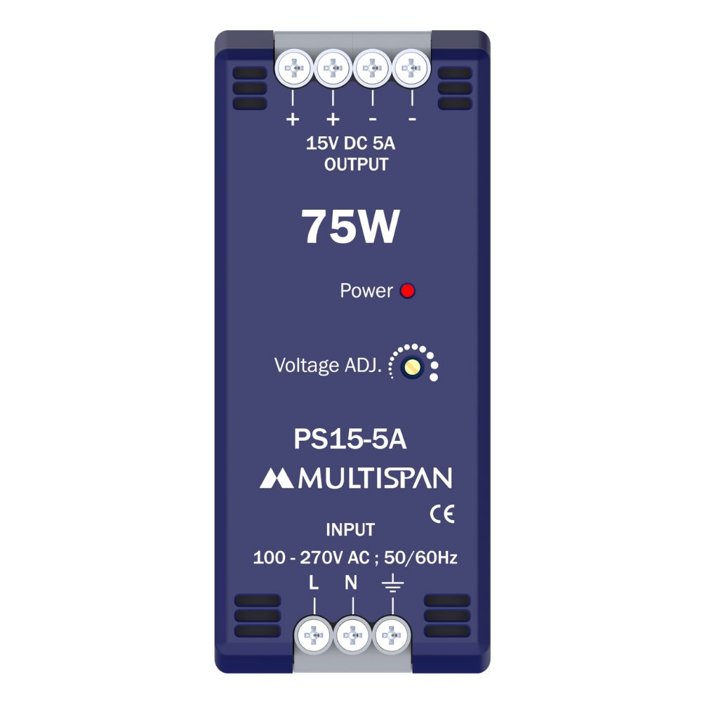 PS15-5A | Industrial Power Supplies 15VDC, 5A | SMPS
