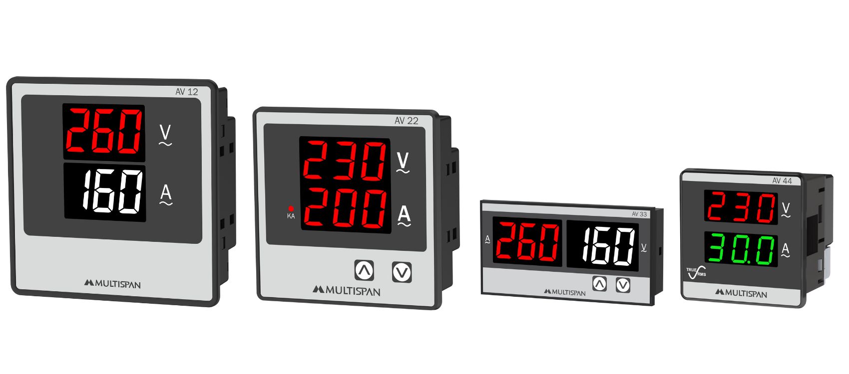 AV-12 1-Phase Ampere Volt Combined Meter | Multispan