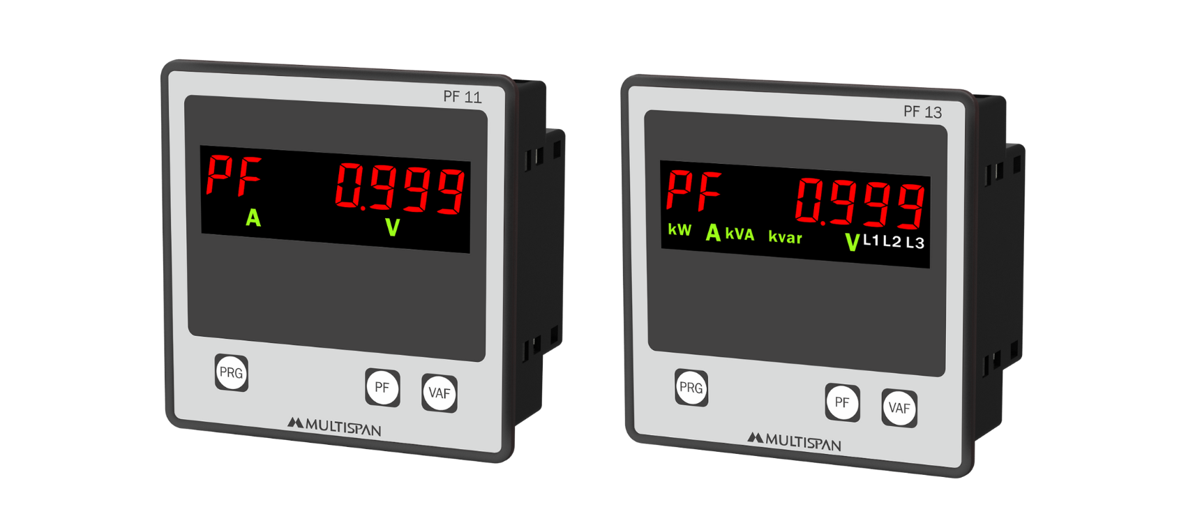 Digital 3 phase AC Panel Meter | Power and Energy Meter | Multispan