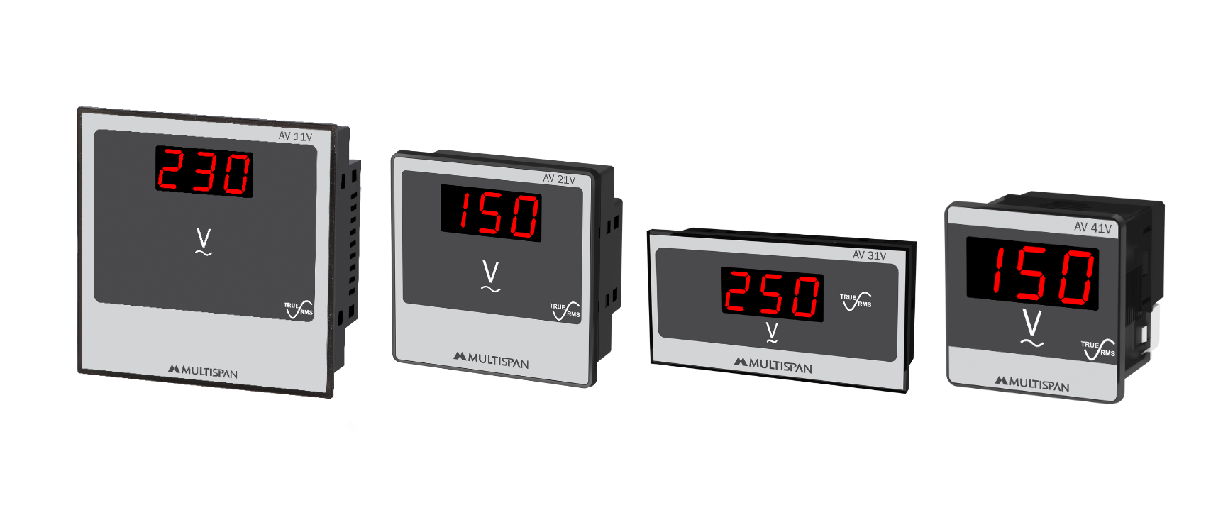 Digital 1 phase AC Panel Meter | Power and Energy Meter | Multispan