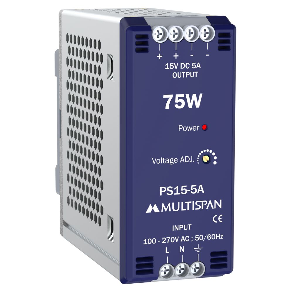 PS15-5A | Industrial Power Supplies 15VDC, 5A | SMPS