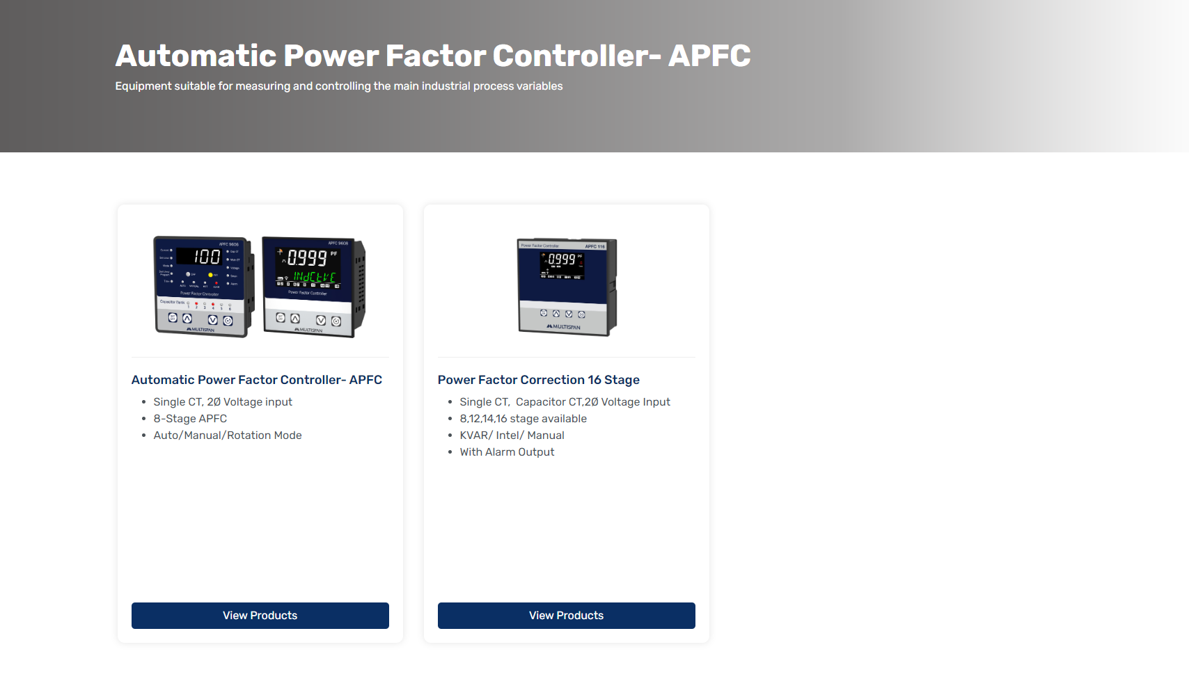 Automatic Power Factor Controller - APFC | Multispan