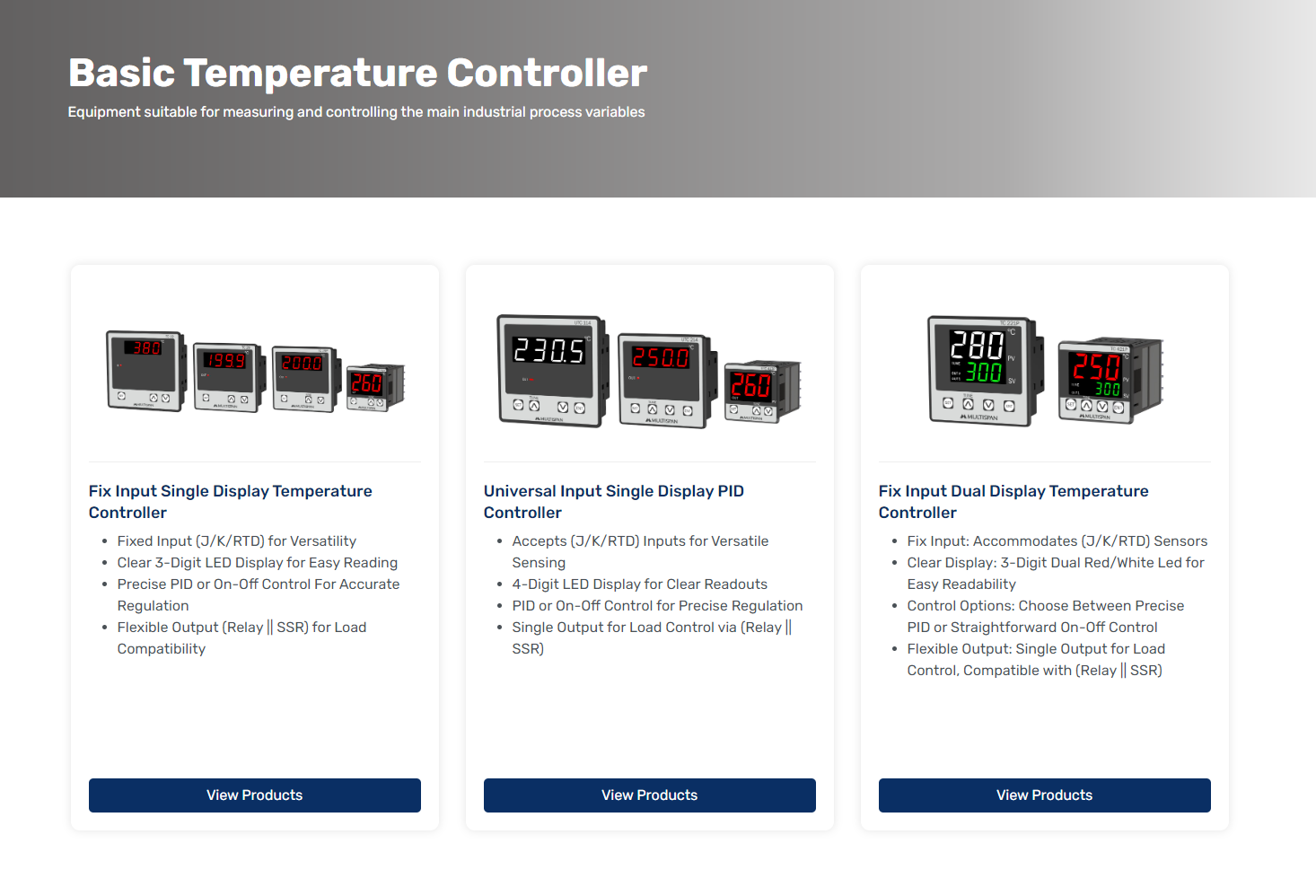 Basic Temperature Controllers | MultiSpan