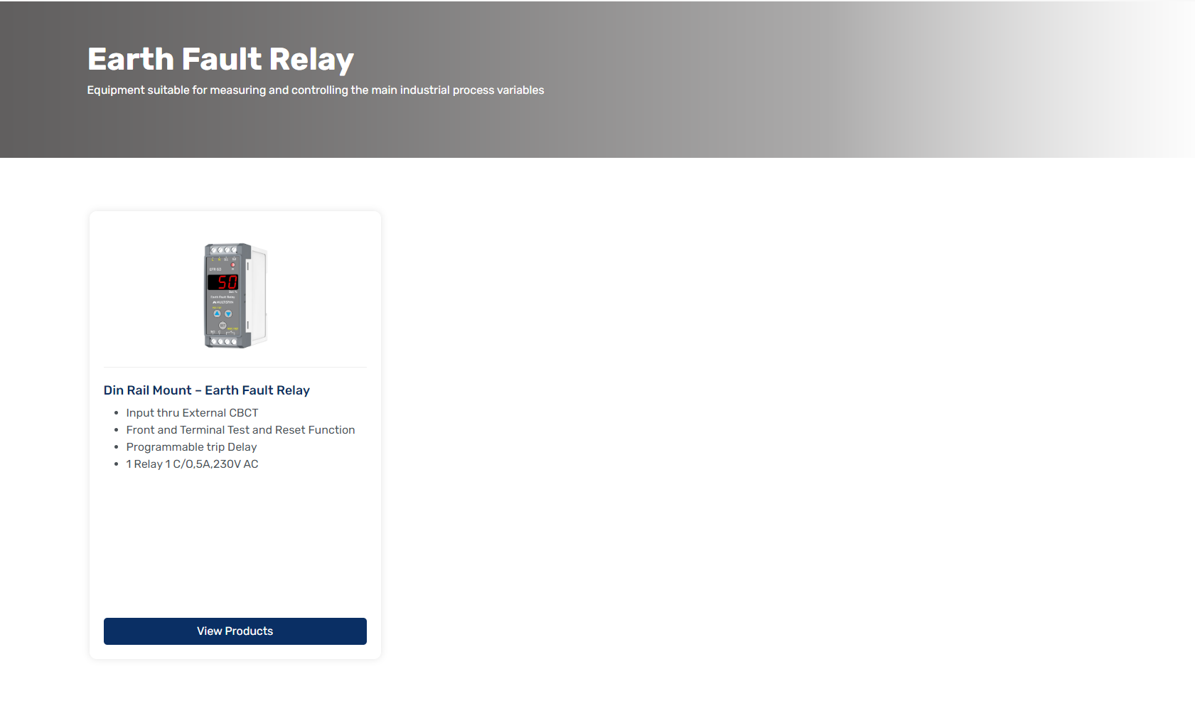 Earth Fault Relay for Robust Electrical Protection - Multispan