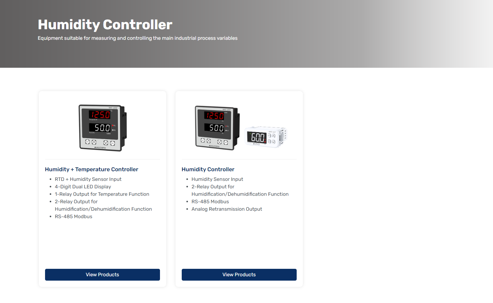 Humidity Controllers and Temperature controllers | Multispan