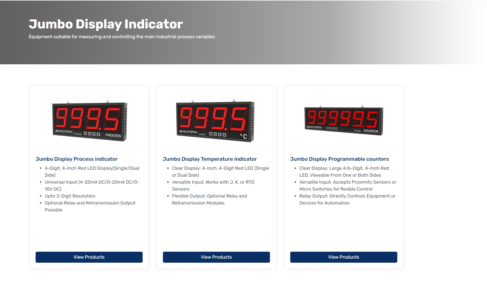 Jumbo Display Indicator for Process Control | Multispan