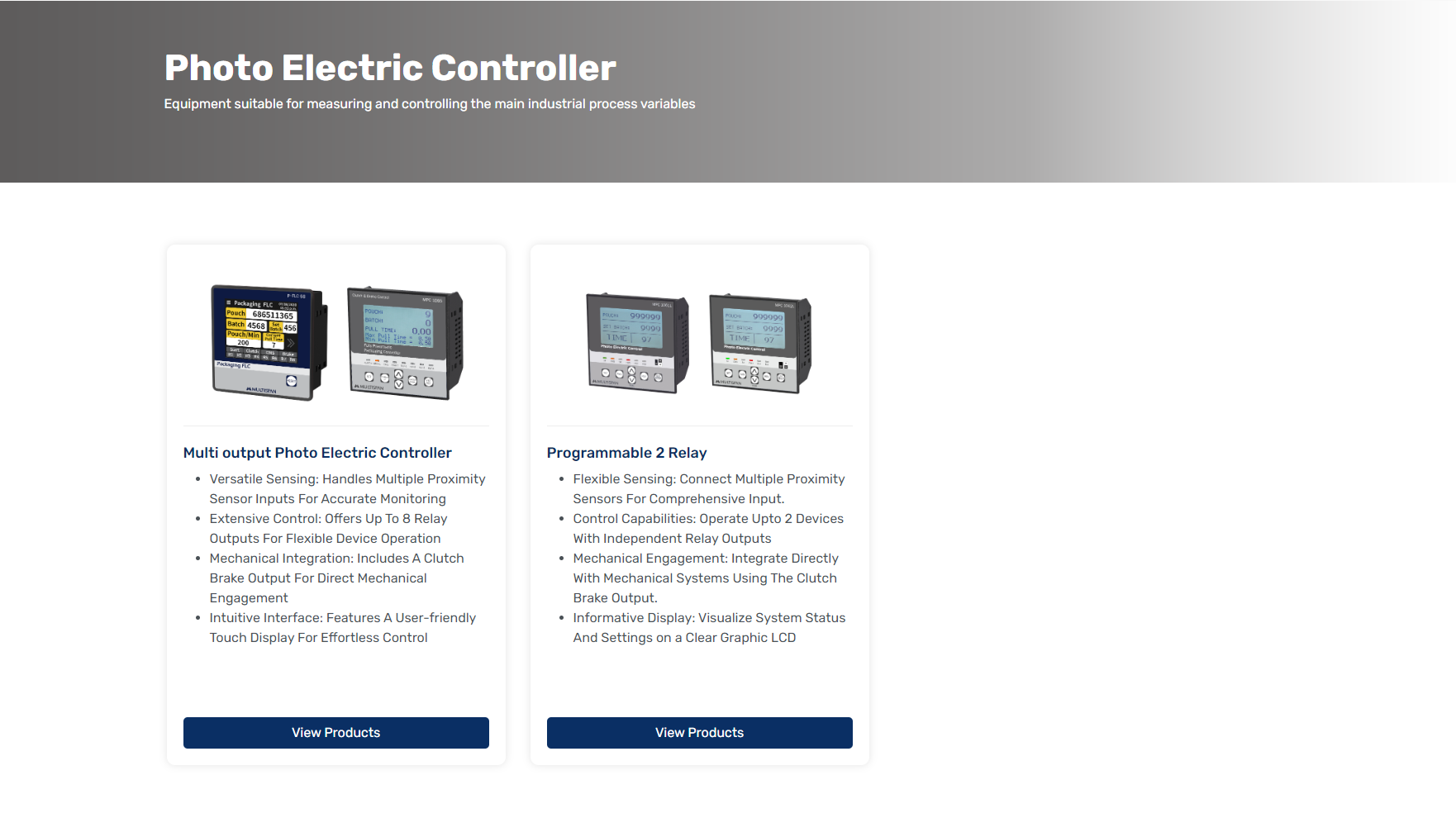 Photo electric Controllers | Multispan