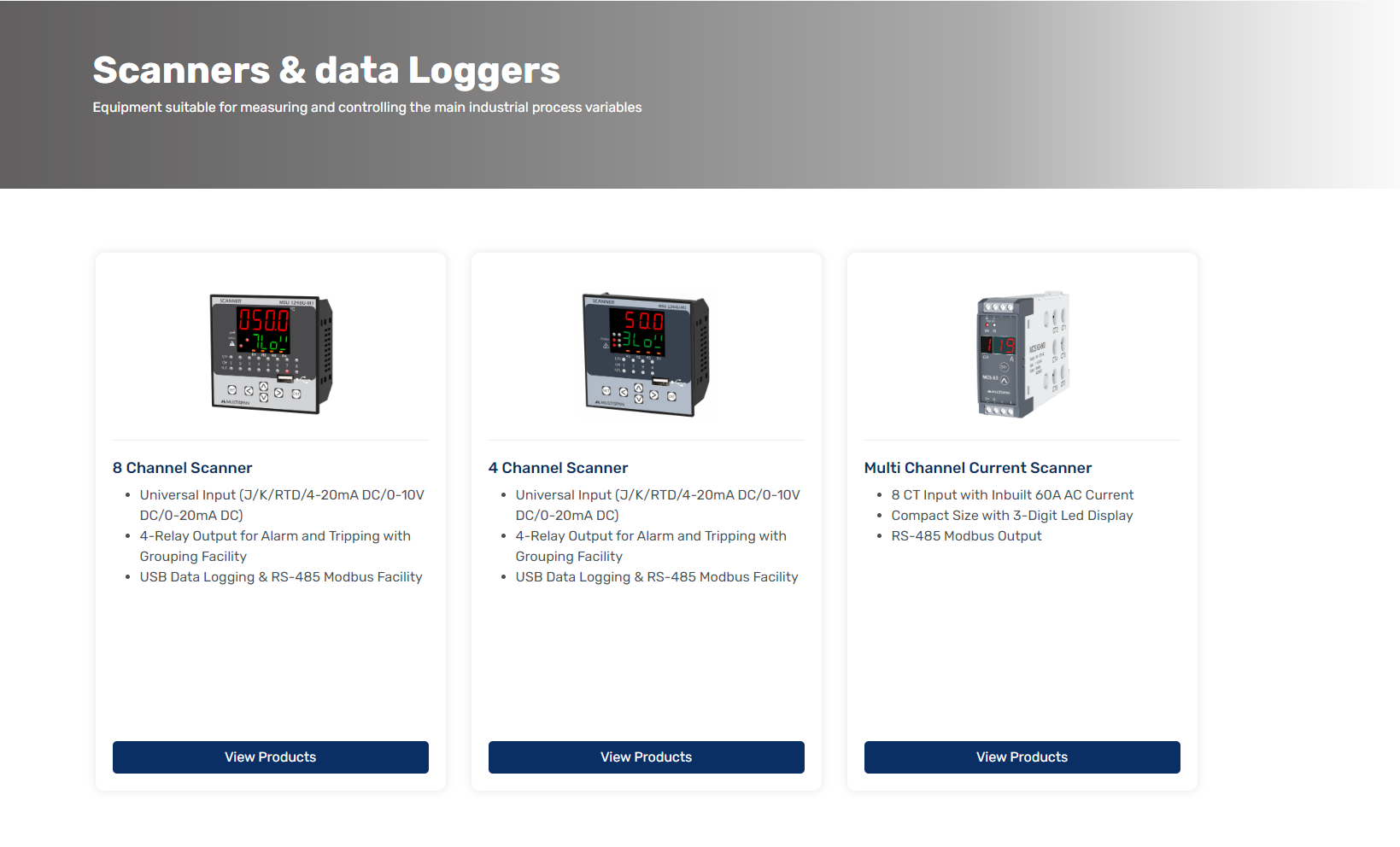Process Control Instruments: Scanners and Data Loggers | Multispan
