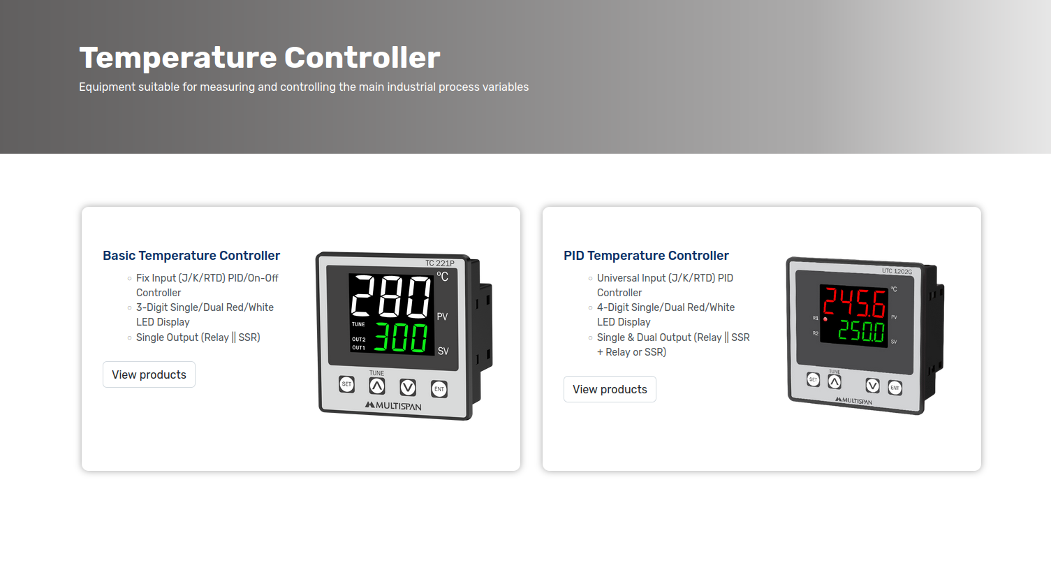 High-Quality Temperature Controllers - Multispan